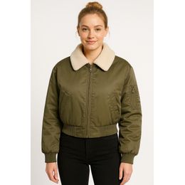 Only Damen Bomberjacke "ONLSURI LIFE WASHED BOMBER CC OTW", gr&uuml;n, Gr. M, unifarben, Web, Obermaterial: 100% Nylon, Jacken