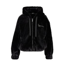 Karl Kani Damen Sweatjacke "Karl Kani Metal Signature Vegan Fur Zip Hoodie Jacket"schwarz, Gr. M, unifarben, 100% Polyester, Sweatjacken