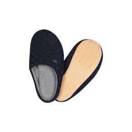 Haussocken Camano "warm & cozy", Herren, Gr. 43-44, blau (schwarz saphire), Baumwolle, Elasthan, Polyamid, unifarben, Socken, mit elastischem Bund