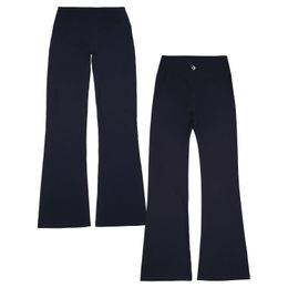 Converse Damen Schlaghose "WOMEN'S Converse FLARE LEGGINGS", schwarz, Gr. M, unifarben, Obermaterial: 87% Baumwolle, 13% Elasthan, Hosen