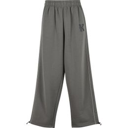 Karl Kani Damen Jogginghose "Karl Kani KK Os Sidestripe Sweatpants"grau, Gr. XS, 65% Baumwolle, 35% Polyester, Hosen