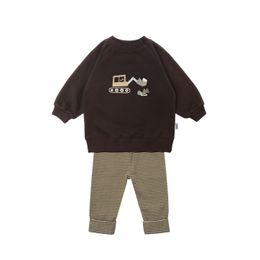 Liliput M&auml;dchen Sweatanzug "Bagger", braun, Gr. 74, bedruckt, 80% Baumwolle, 20% Polyester, Sportanz&uuml;ge, bestehend aus Leggings und Sweatshirt