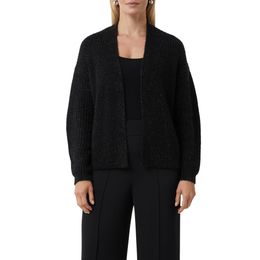 comma, COMMA Damen Strickjackeschwarz, Gr. 36, unifarben, Strick, Obermaterial: 37% Baumwolle, 24% Polyacryl, 24% Polyamid, 15% metallisierte Fasern,
