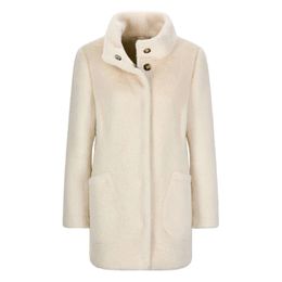 GOLDNER Damen Kurzjacke "Jacke mit Stehkragen aus Federgarn", beige, Gr. 50, Obermaterial: 65% Polyamid PA. 35% Polyester PES., Jacken