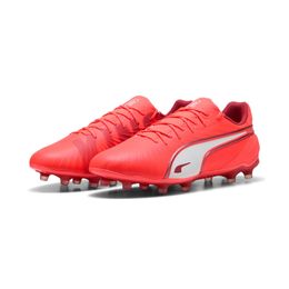 Puma Damen Fu&szlig;ballschuh "KING MATCH FG/AG", Gr. 41, wei&szlig;, Synthetik, Schuhe, f&uuml;r Rasenpl&auml;tze