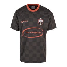 T-Shirt Karl Kani "Karl Kani Karl Kani OG Sport Star Check Trikot", Damen, Gr. L, schwarz, rot, 100% Polyester, bedruckt, normal, Rundhals, Shirts T-Shirt