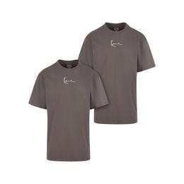 T-Shirt Karl Kani "Karl Kani Herren Karl Kani Small Signature Essential Tee 2-Pack", Damen, Gr. L, anthrazit, 100% Baumwolle, oversize, Rundhals, Shirts T-Shirt