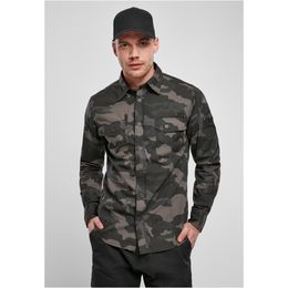 Brandit Damen Langarmhemd "Brandit Herren Slim Worker Shirt"schwarzcamo, Gr. XXXL, unifarben, 100% Baumwolle, Hemden