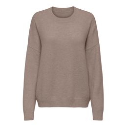 Only Damen Strickpullover "ONLRENE LIFE LS O-NECK CC KNT", braun, Gr. L, meliert, Strick, Obermaterial: 65% Polyester, 13% Nylon, 13% Polyacryl, 6%