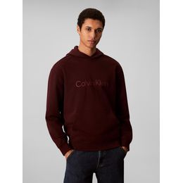 Kapuzensweatshirt Calvin Klein "LS EU STANDARD LOGO 350TERRY PO", Herren, Gr. L, braun (moroccan braun), Web, Obermaterial: 100% Baumwolle, unifarben, regular fit normal, Rundhals, eingesetzt B&uuml;ndchen, Sweatshirts, Mit Rundhalsausschnitt, regular fit