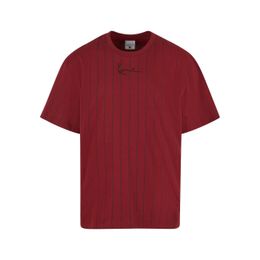 T-Shirt Karl Kani "Karl Kani KK Small Signature Essential Pinstripe Tee", Damen, Gr. XS, rot, 100% Baumwolle, gestreift, oversize, Rundhals, Shirts T-Shirt