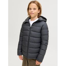 Jack & Jones Kinder Steppjacke "JCOPOINT PU PUFFER JACKET BF JNR", grau, Gr. 152, JACK & JONES JUNIOR, unifarben, Web, Obermaterial: 100% Polyester, Jacken