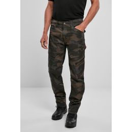 Brandit Herren Cargohose "Brandit Herren Adven Slim Fit Cargo Pants"schwarzcamo, Gr. L, unifarben, 98% Baumwolle, 2% Elasthan, Hosen