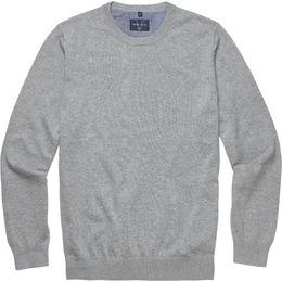 Strickpullover MARVELIS, Herren, Gr. L, mittelgrau, Strick, Obermaterial: 100% Baumwolle, regular fit, Rundhals, Rippb&uuml;ndchen, Pullover Strickpullover, Rundhals, Baumwolle, regular fit