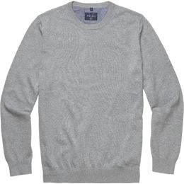 Strickpullover MARVELIS, Herren, Gr. XXL, mittelgrau, Jersey, Obermaterial: 100% Baumwolle, regular fit, Rundhals, Rippb&uuml;ndchen, Pullover Strickpullover, Rundhals, Baumwolle, regular fit