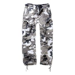 Cargohose Brandit "Brandit Herren M-65 Vintage Cargo Pants", Herren, Gr. M, US-Gr&ouml;&szlig;en, snowcamouflage, 100% Baumwolle, loose fit, Hosen Cargohose