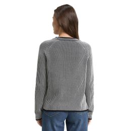Tom Tailor Damen Strickpullover, schwarz-wei&szlig;, Gr. M, gestreift, Strick, Obermaterial: 100% Baumwolle, Pullover, mit feinen Streifen