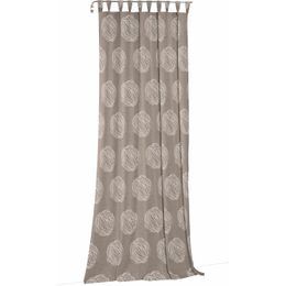 Vorhang WIRTH, B:135cm H:145cm, braun, Jacquard, Polyacryl, Polyester, Wohnzimmer, Gardinen, "Kingston"