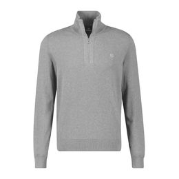 Lerros Herren Troyerplatinum grau melange, Gr. S, meliert, Strick, Obermaterial: 100% Baumwolle, Pullover, mit Logo Stickerei