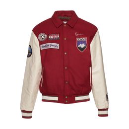 Karl Kani Collegejacke "Karl Kani Herren"schwarzrot, sanftes wei&szlig;, Gr. XS, 70% Polyester, 30% Wolle, Jacken