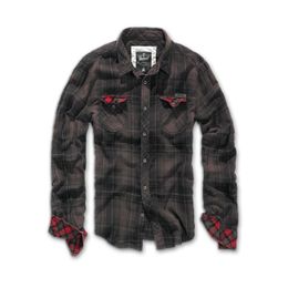 Brandit Damen Langarmhemd "Brandit Herren Duncan Checked Shirt"braun, Gr. L, 100% Baumwolle, Hemden