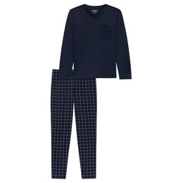 Schiesser Long Pajamas 'Fine Interlock' male Blue size L