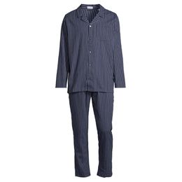 Seidensticker Long Pajamas 'Classic Twill' male Blue size XL