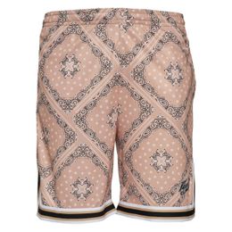 Karl Kani Damen Shorts "Karl Kani Herren KM232-011-2 KK Varsity Paisley Mesh Shorts"sand, schwarz, weiß, Gr. S, 100% Polyester (Recycelt), Hosen