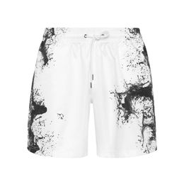 Plein Sport Herren Shorts "Splash"01, wei&szlig;, Gr. L, Obermaterial: 100% Polyester, Hosen