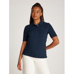 Tommy Hilfiger Damen Poloshirt "1985 REG PIQUE POLO", blau, Gr. XS, unifarben, Piqu&eacute;, Obermaterial: 96% Baumwolle, 4% Elasthan, Shirts, mit
