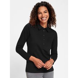 Casual Looks Damen Poloshirt "Poloshirt", schwarz, Gr. 48, unifarben, 95% Baumwolle, 5% Elasthan, Shirts