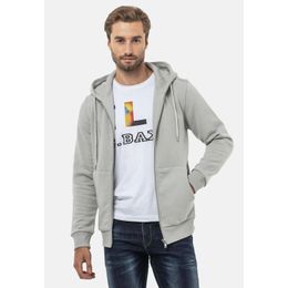 Cipo & Baxx CIPO & BAXX Herren Sweatjacke "Jacken", grau, Basic, Gr. XXL, unifarben, 70% Baumwolle, 30% Polyester, Sweatjacken, mit Kapuze, CL556