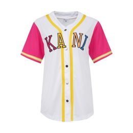 Karl Kani Damen T-Shirt "Karl Kani Damen College Block Baseball Shirt"wei&szlig;, Gr. L, mehrfarbig, 100% Polyester, Shirts