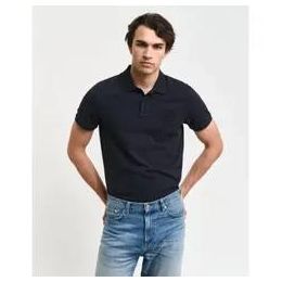 Gant f&uuml;r Herren. 2062025 Polo Tonal Shield schwarz (M), L&auml;ssig, Baumwolle, Kurzarm