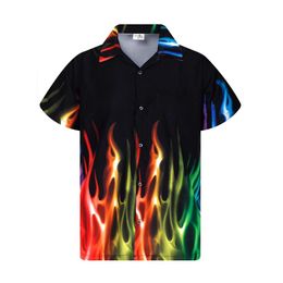 King Kameha Shirt 'Flames' male Mixed colors size 6XL