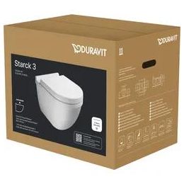 Duravit Starck 3 SET Wand-WC Rimless (sp&uuml;lrandlos) inklusive WC-Sitz mit Absenkautomatik, wei&szlig;, 45270900A1, Farbe: Wei&szlig;