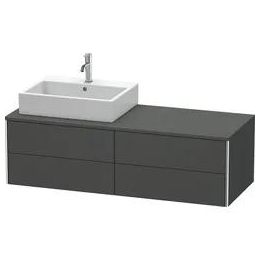Duravit XSquare Konsolenwaschtischunterbau wandh&auml;ngend, 4 Schubk&auml;sten, Becken links, 1400x400x548mm, XS4913L4949, Farbe: Graphit Matt Dekor