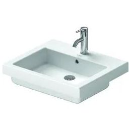 Duravit Einbauwaschtisch Vero 55cm wei&szlig; mit &Uuml;berlauf, mit Hahnlochbank, 1 Hahnloch, 03155500001, Farbe: Wei&szlig; mit Wondergliss