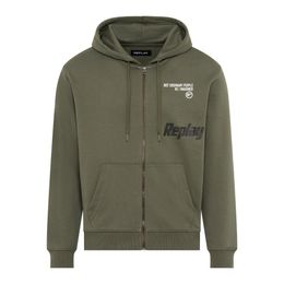 Replay Zip-Up Hoodie male Green size M