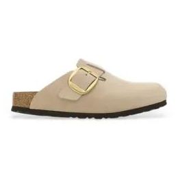 Birkenstock f&uuml;r Damen. 1028003 Boston Big Buckle beige Wildleder Clogs (36), Wohnung, Keine, L&auml;ssig