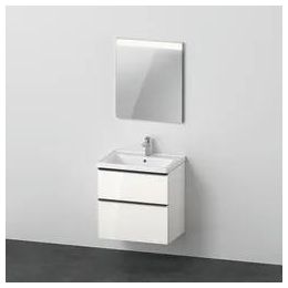Duravit D-Neo M&ouml;bel-Set, M&ouml;belwaschtisch mit Waschtischunterschrank wandh&auml;ngend und LED Spiegel, 650x2000mm, DE011202222, Farbe: Wei&szlig; Hochglanz Dekor