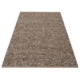 Wollteppich my home, B:70cm H:16mm L:130cm, braun, Wolle, Teppiche, "David", reine Wolle, handgewebt, weiche Haptik