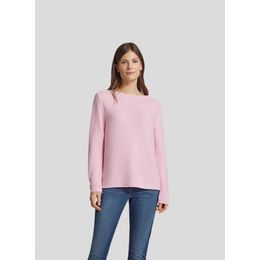 Rundhalspullover Rabe, Damen, Gr. 48, mandelbl&uuml;te, Strick, Obermaterial: 52% Polyester, 42% Baumwolle, 6% sonstige Fasern, unifarben, regular fit normal, Rundhals, Rollkante, Pullover Rundhalspullover, in Struktur-Optik