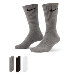 Nike Everyday Lightweight Crew Socks (3 Pairs) Bekleidung Unisex grau