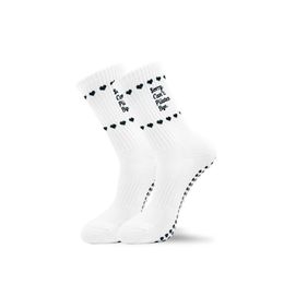 Grippyglow Athletic Socks 'Pilates Socken aus Baumwolle mit Spruch (2er Pack)' female White size 36-41