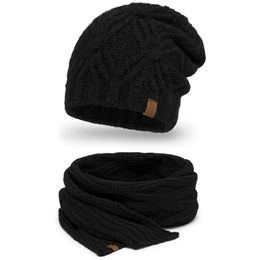 Vivisence Beanie '70112 Set' female Black size Onesize