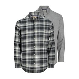 Jack & Jones Premium Hemd 'JPRBLUBARKLEY ' Herren Gr&ouml;&szlig;e XXL grau / schwarz / wei&szlig;