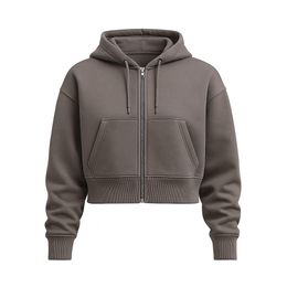 Justever Zip-Up Hoodie female Grey size XL