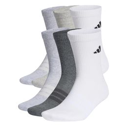 adidas Performance Athletic Socks 'CUSHIONED CREW 6 PAIR PACK' male Grey, White size 49-51