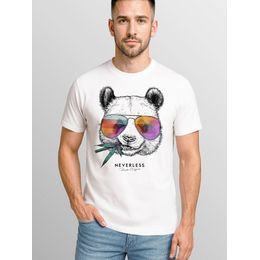 Neverless Shirt 'Panda Bambus' male White size XS